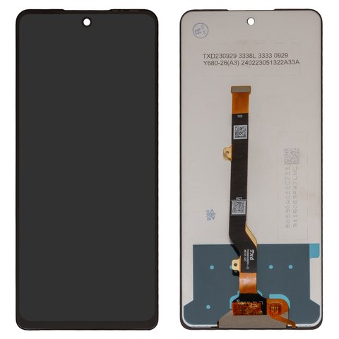 LCD compatible with Tecno Spark 20 Pro (KJ6), (black, without frame, Original (PRC)) - All Spares