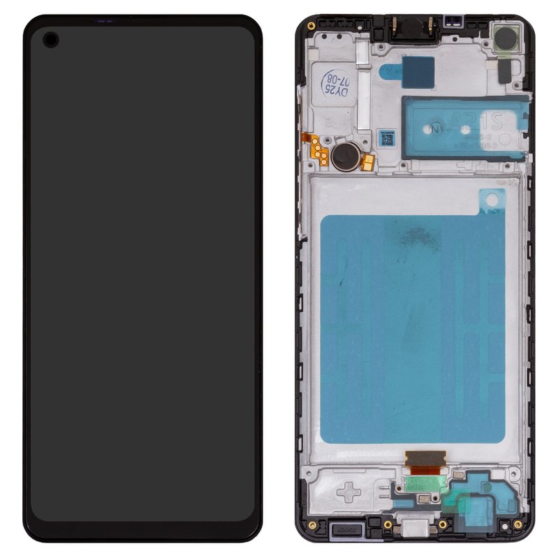 LCD compatible with Samsung A217 Galaxy A21s, (black, with frame, (Box ...